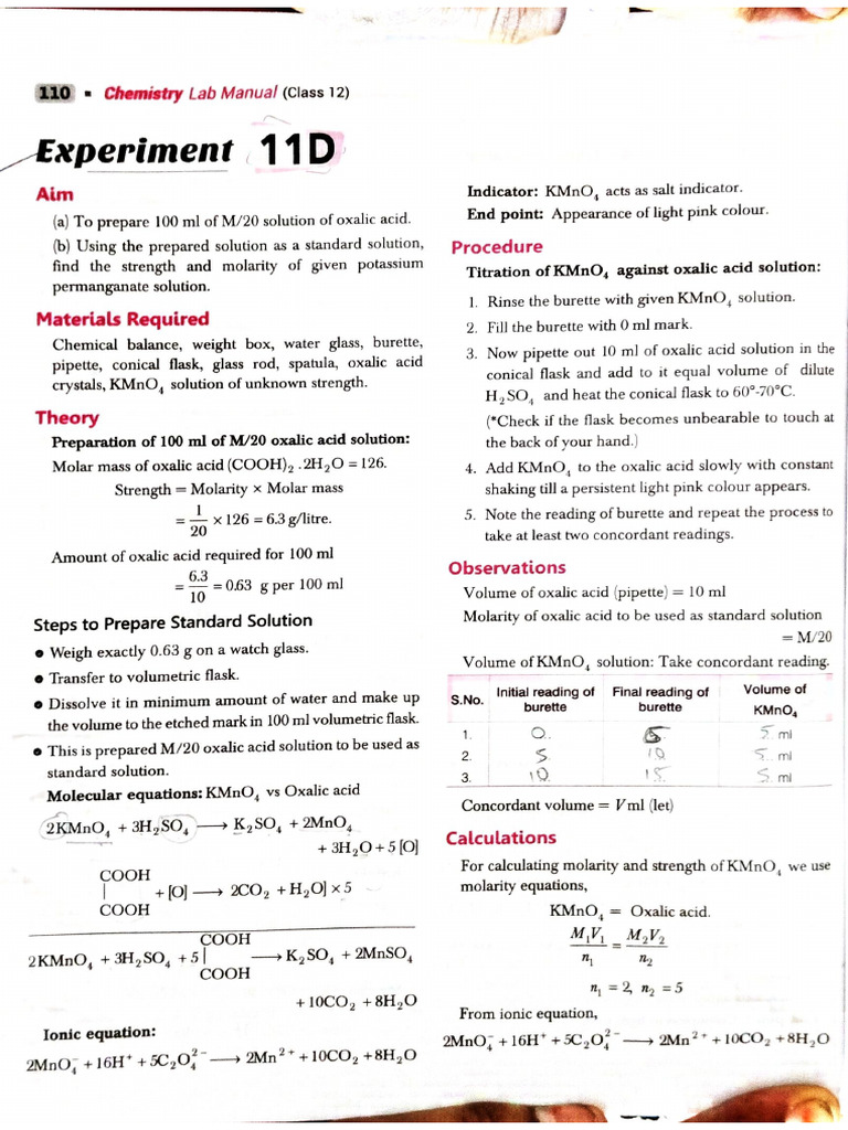12th Experiment 7 | PDF