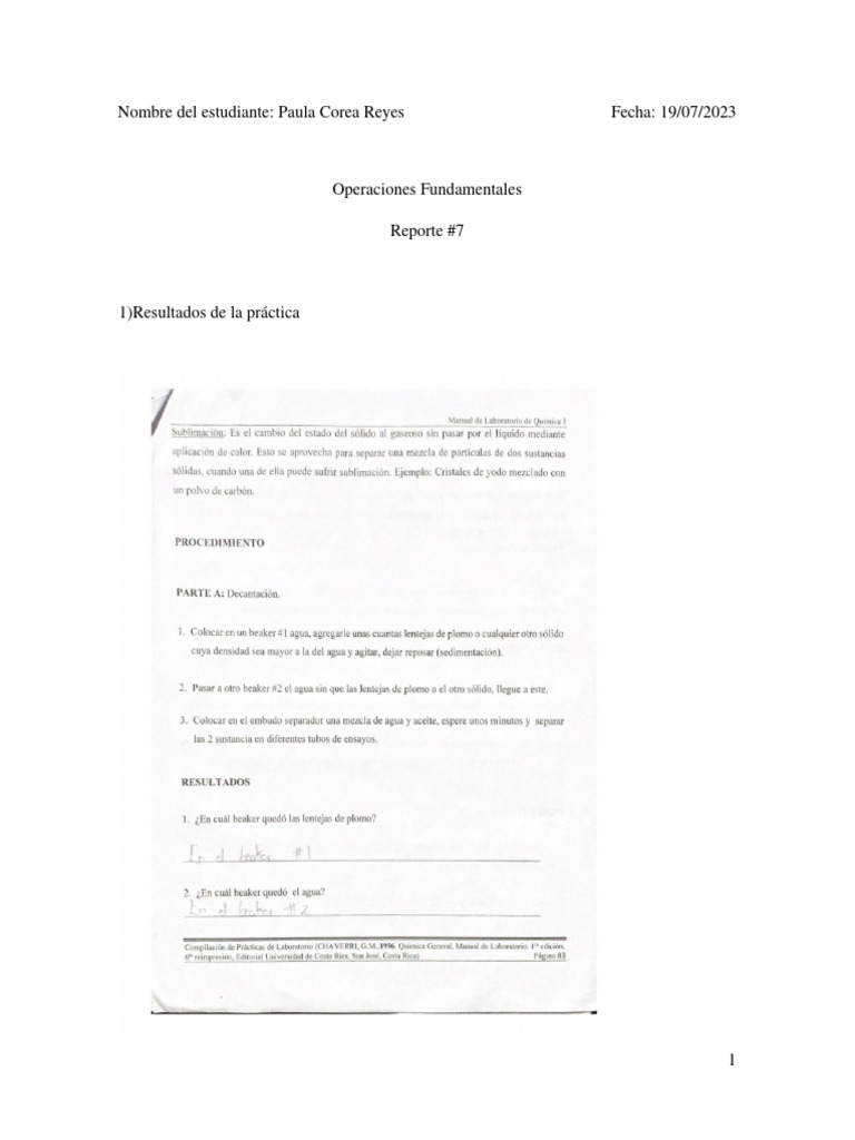 Reporte 7 | PDF | Filtración | Mezcla