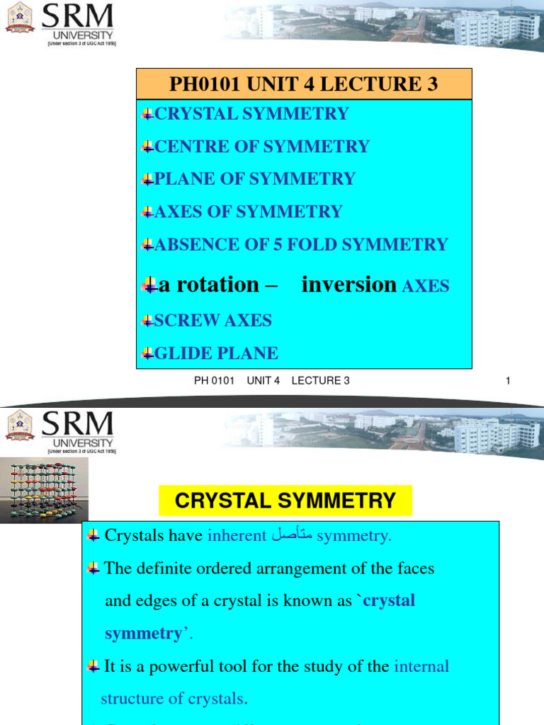 Crystal Symmetry | PDF | Crystal Structure | Symmetry