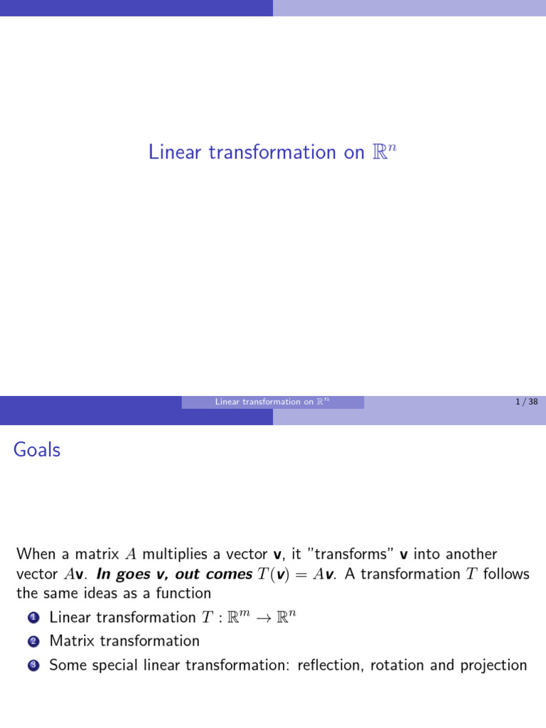 Linear Transformation | Download Free PDF | Linear Map | Matrix (Mathematics)