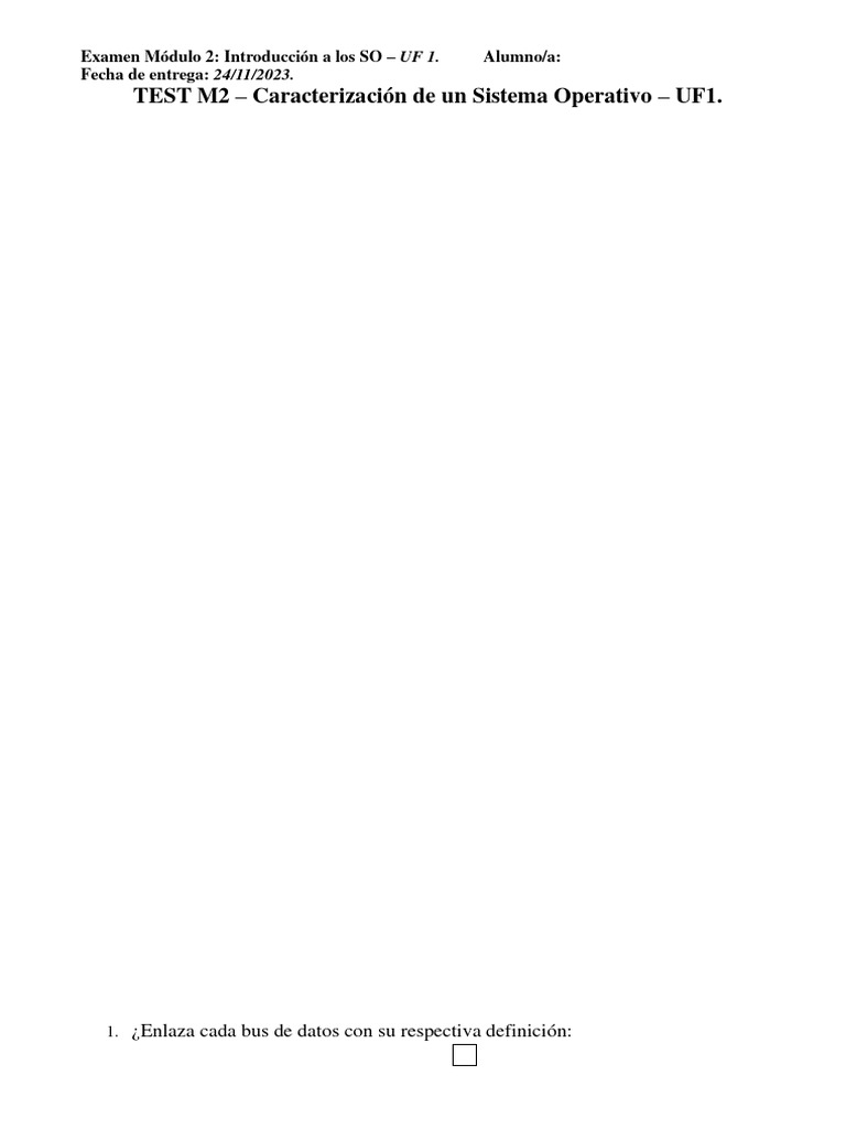 SMX M2 UF1 Examen | PDF | Sistema operativo | Unidad Central de procesamiento