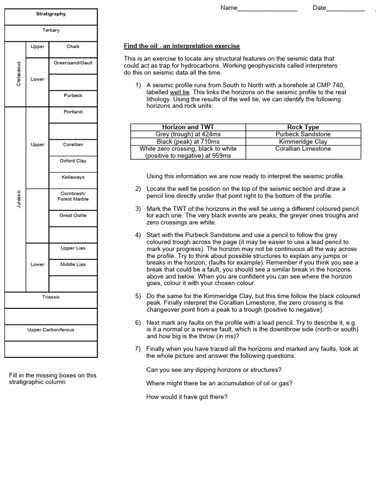 Find The Oil Interpretation Exercise | PDF | Fault (Geology) | Geology