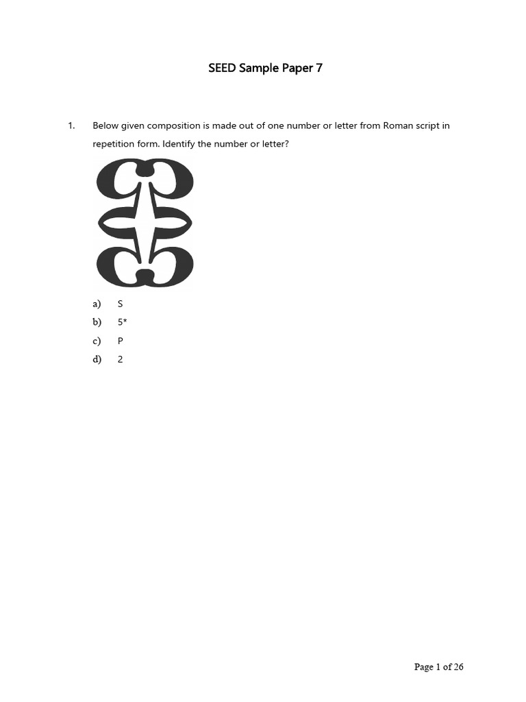 SEED Sample Paper 7 | PDF | Shape | Tile