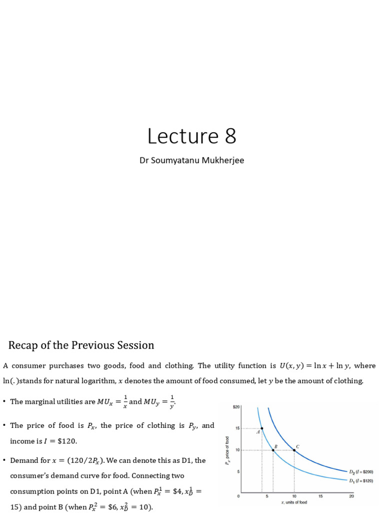 Lecture 8 Section G 19 July 2023 | PDF | Goods | Demand