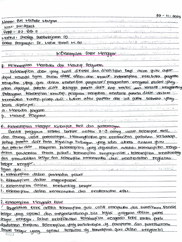 Puti Michelle Maryam-22BB11 Resume 12 Strategi Pembelajaran SD | PDF Puti Michelle Maryam-22BB11 Resume 12 Strategi Pembelajaran SD | PDF