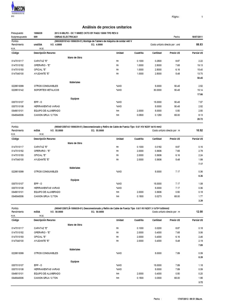 Apu Electrico | PDF | Personal | Labor