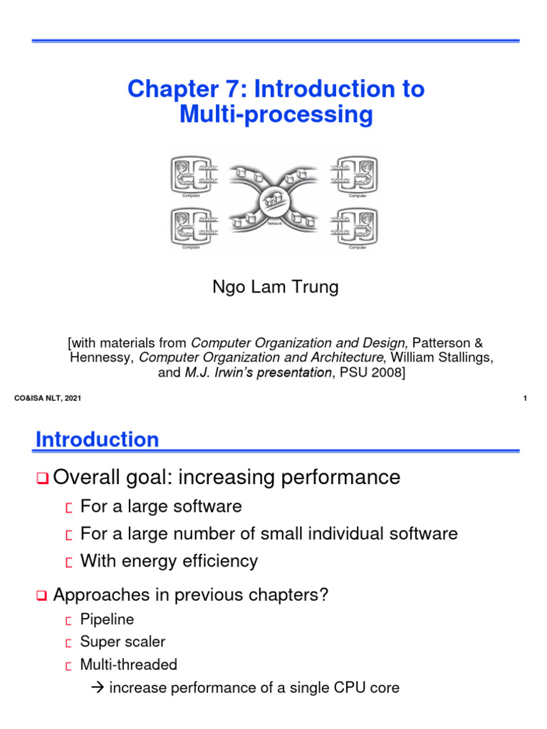 CA Chap7 Multiprocessing | PDF | Central Processing Unit | Multi Core Processor