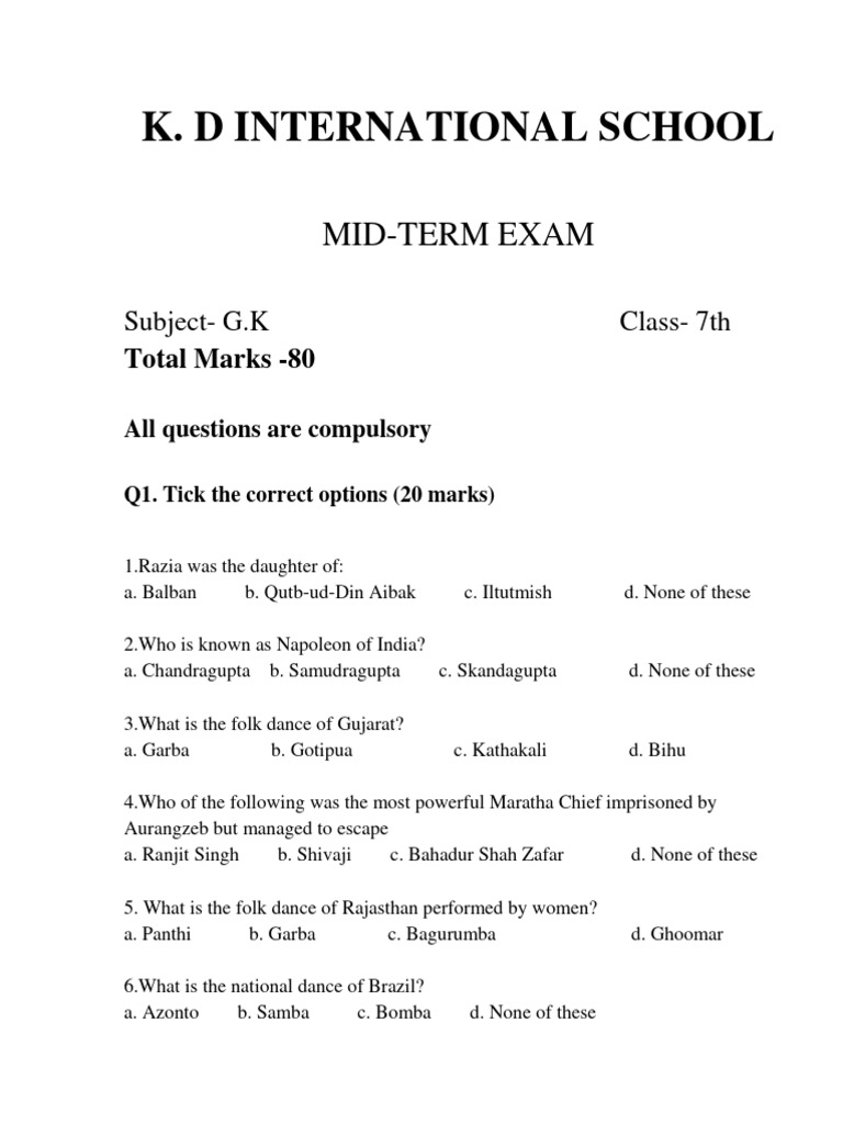Class 7th | PDF