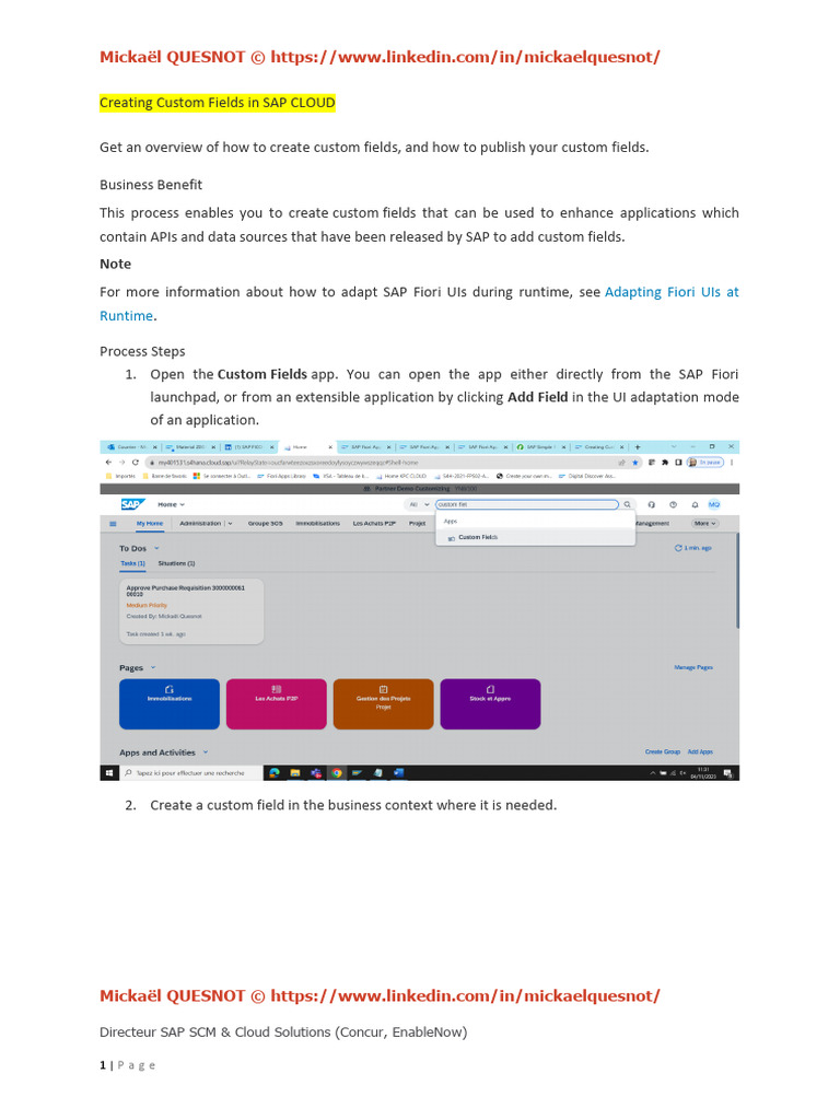 Gu Sap S4 Hana Cloud Creating Custom Fields Pdf Application Software Computer Science