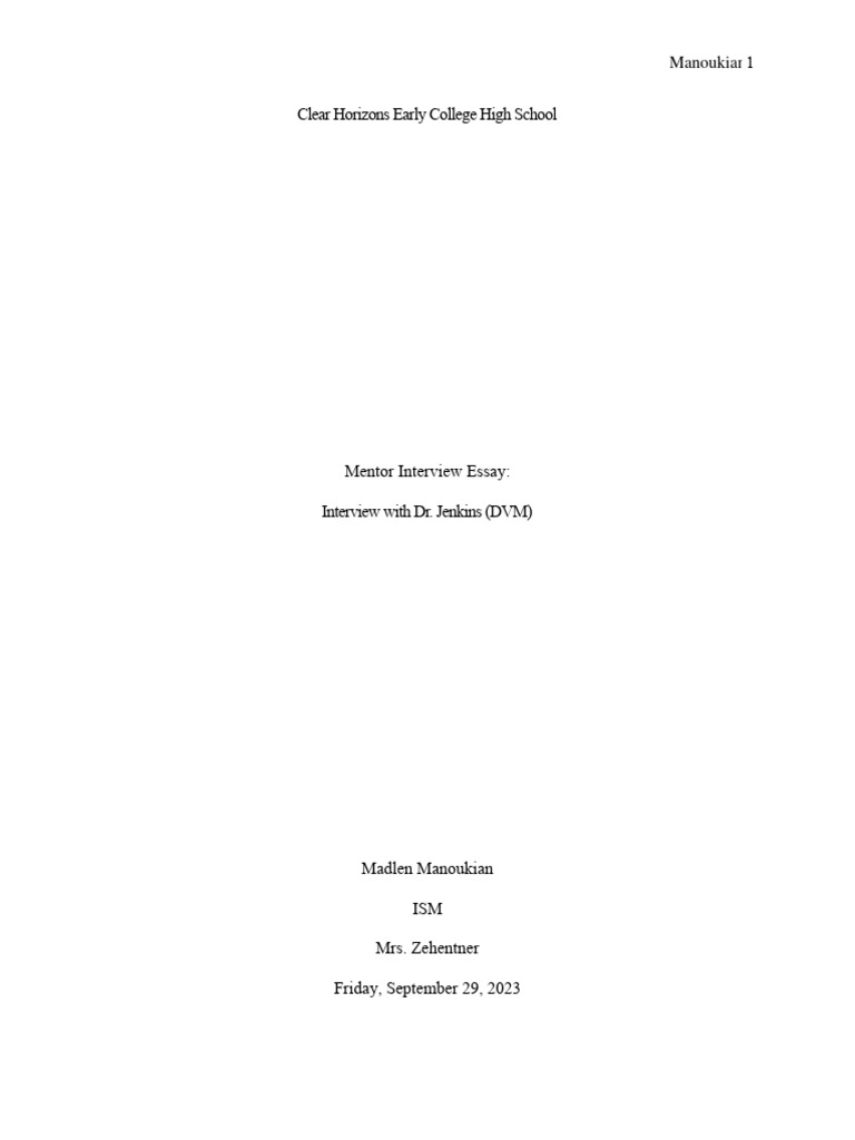 Mentor Interview - Madlen Manoukian | PDF