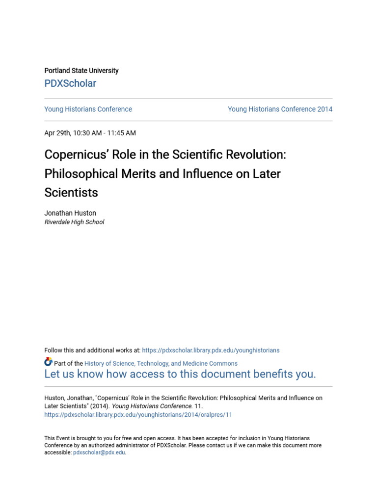Copernicus - Role in The Scientific Revolution - Philosophical Meri ...