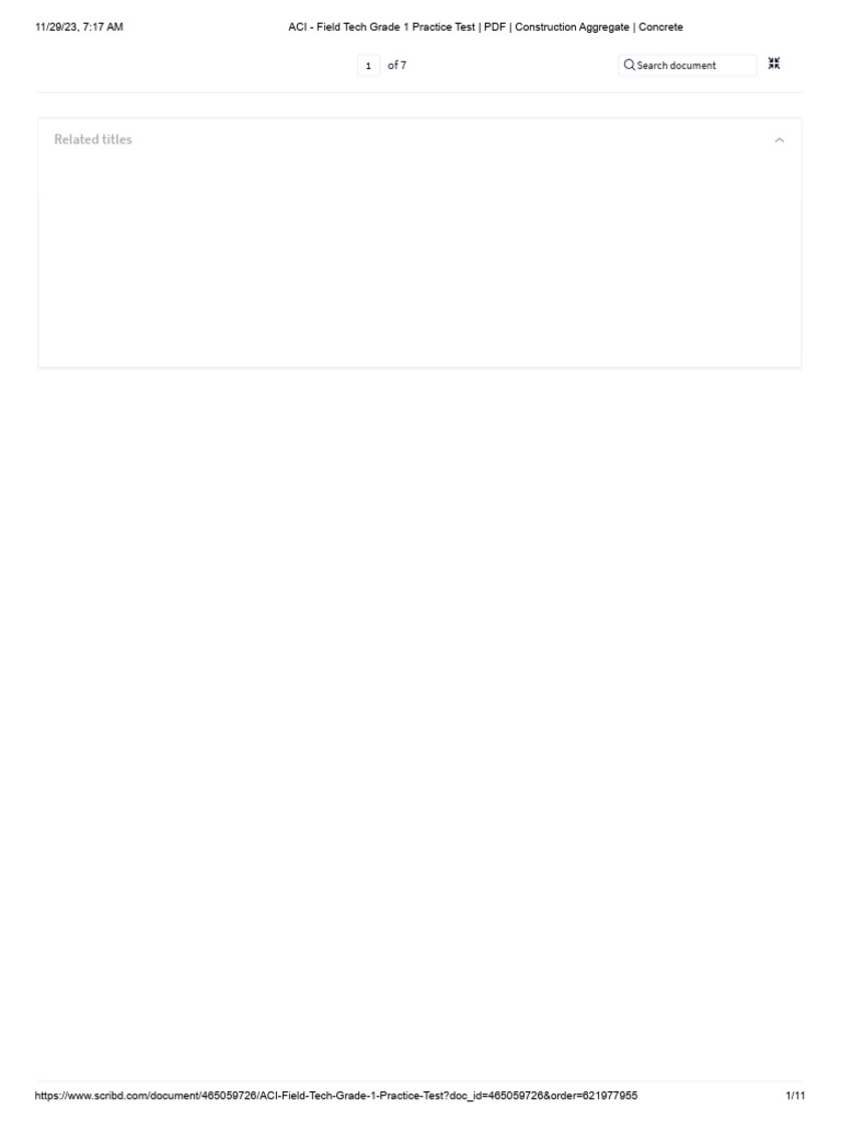 ACI - Field Tech Grade 1 Practice Test - PDF - Construction Aggregate ...