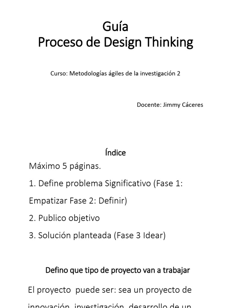 Guia - Proceso de Design Thinking - MAI | PDF | El pensamiento de diseño | Metodología de encuesta