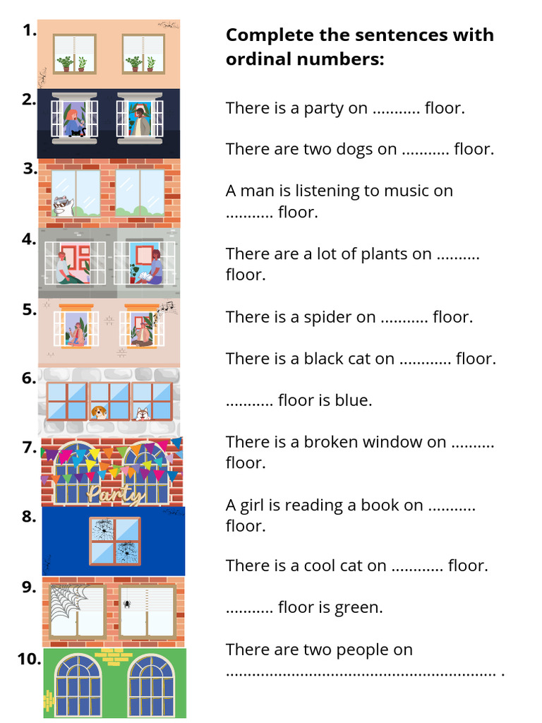 Ordinal Numbers 1-10 | PDF | Language Arts & Discipline | Home & Garden