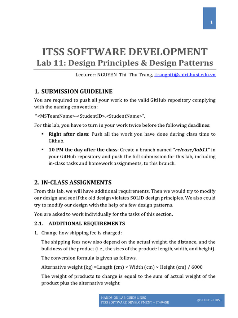 Isd Lab11 Designprinciples Designpatterns Pdf Inheritance Object Oriented Programming