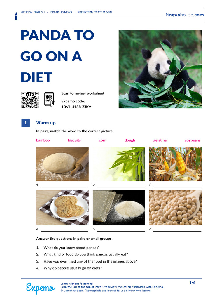 Panda To Go On A Diet British English Student | PDF | Giant Panda