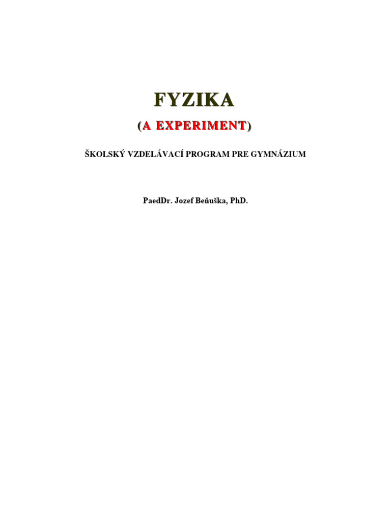SVP Fyzika A Experiment | PDF