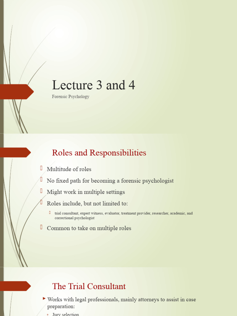 Lectures 3 and 4 | PDF | Insanity Defense | Witness