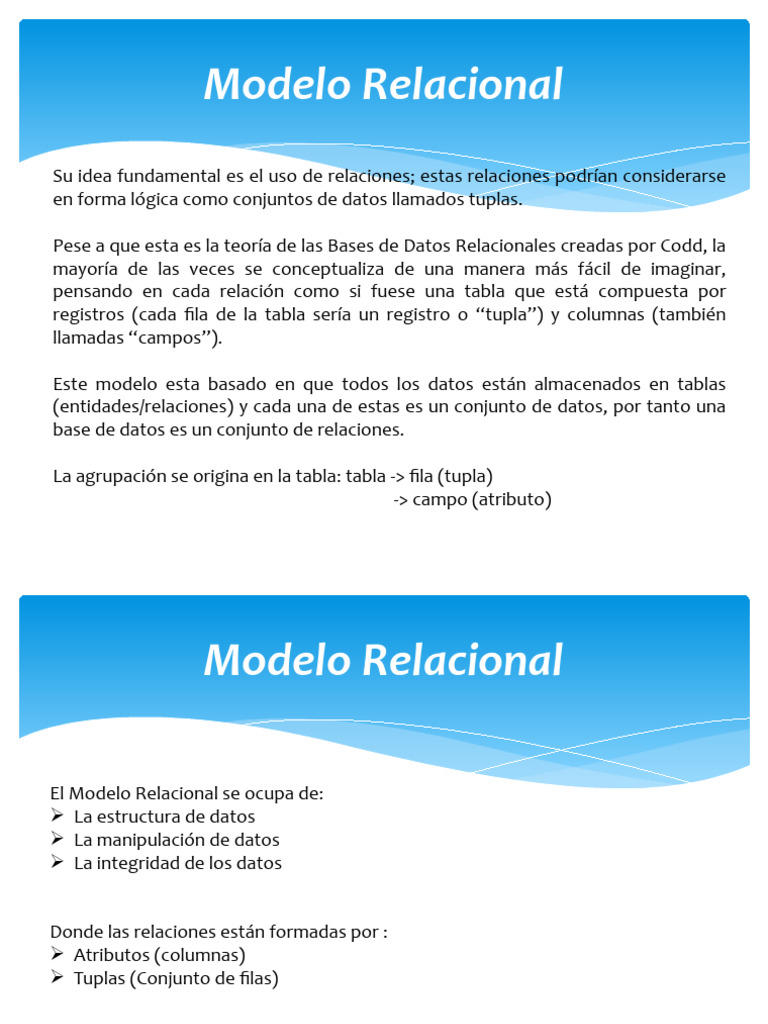 Introducción al Modelo Relacional de Bases de Datos | PDF | Modelo relacional | Bases de datos