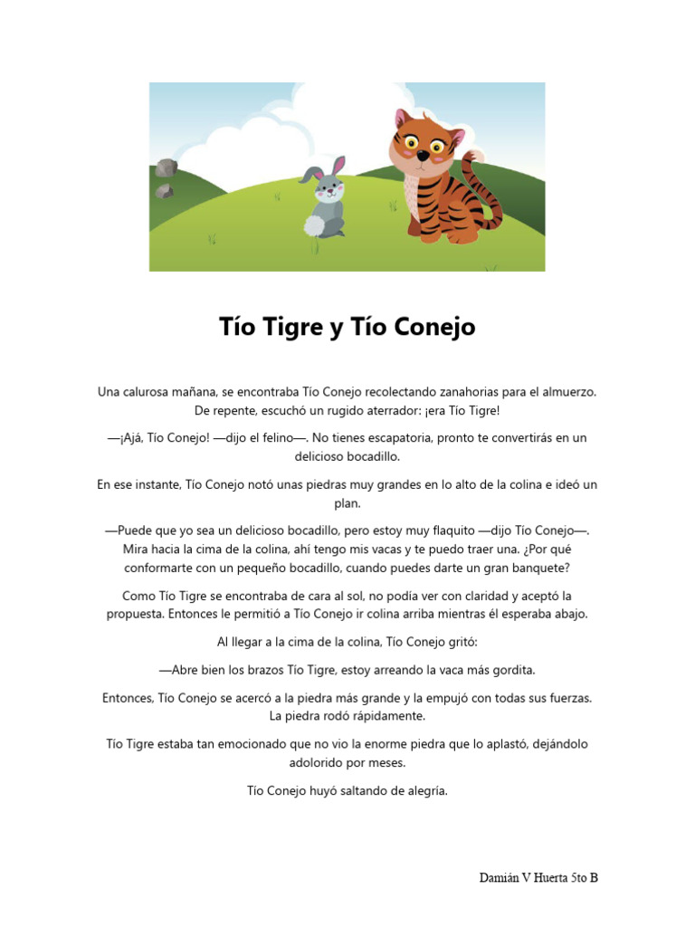 Tío Tigre y Tío Conejo: Una Fábula | PDF