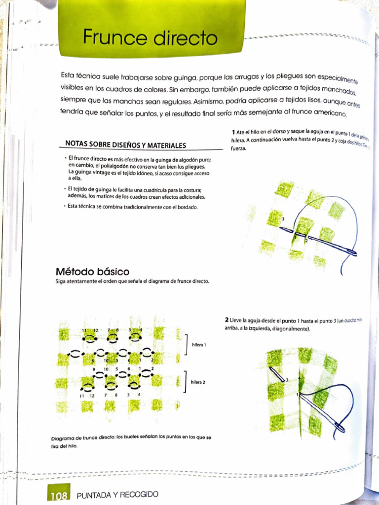 Frunce Directo en Tejidos de Guinga | PDF | Artes Textiles | Materiales