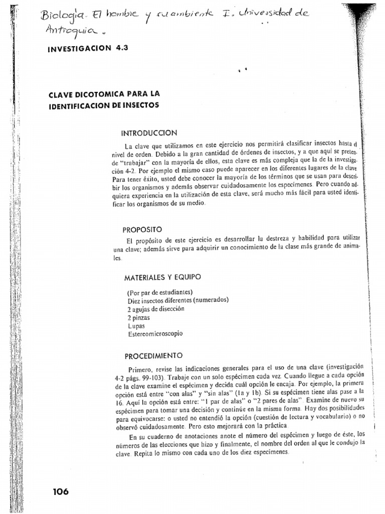 Lab Classification of Insects | PDF