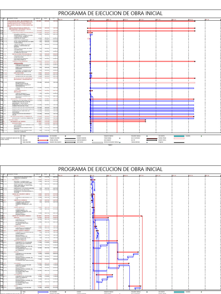 Programa de Ejecucion de Obra | PDF | Bienes raíces | Ingeniería de Edificación