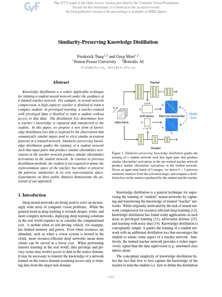 Tung Similarity-Preserving Knowledge Distillation ICCV 2019 Paper | PDF ...