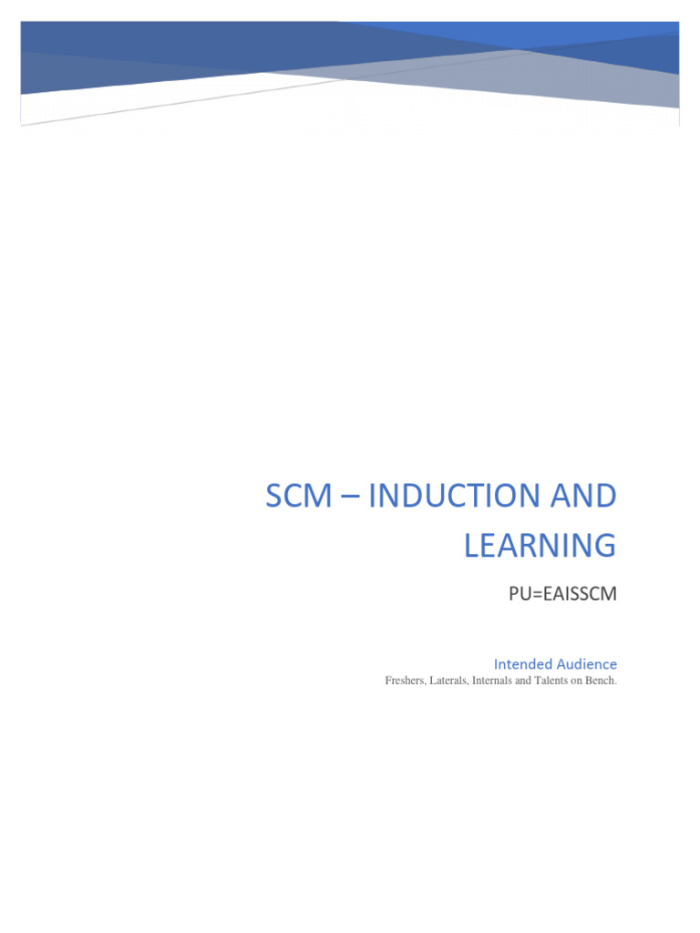 SCM Induction and Learning | PDF | Agile Software Development | Supply Chain