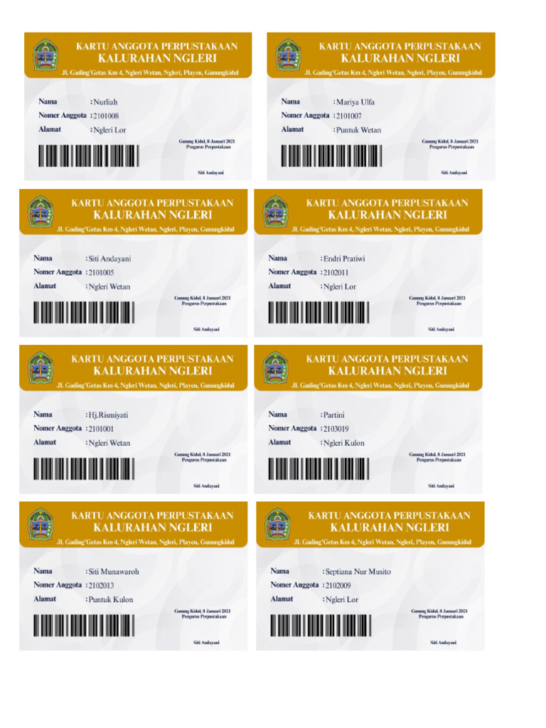 Kartu Anggota | PDF