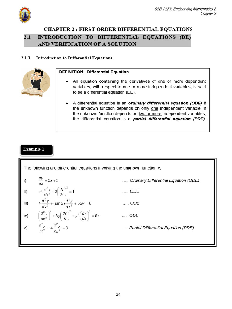 SSB10203 Chapter 2 First-Order Differential Equations | Download Free ...
