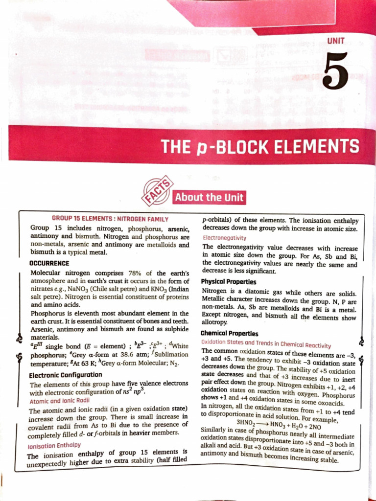 P Block Elements | PDF | Nitrogen | Iodine