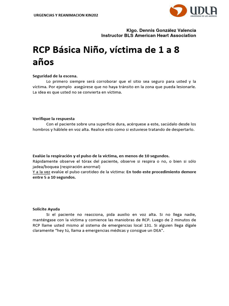 RCP Niño y Lactante 2016 | PDF | Reanimación cardiopulmonar ...