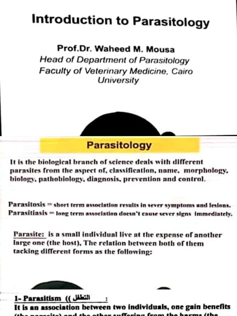 Lec 1 Parasitology (Introduction) | PDF