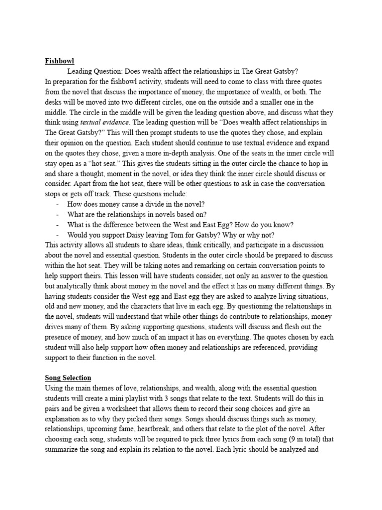 MGP 5 Final Draft | PDF | The Great Gatsby