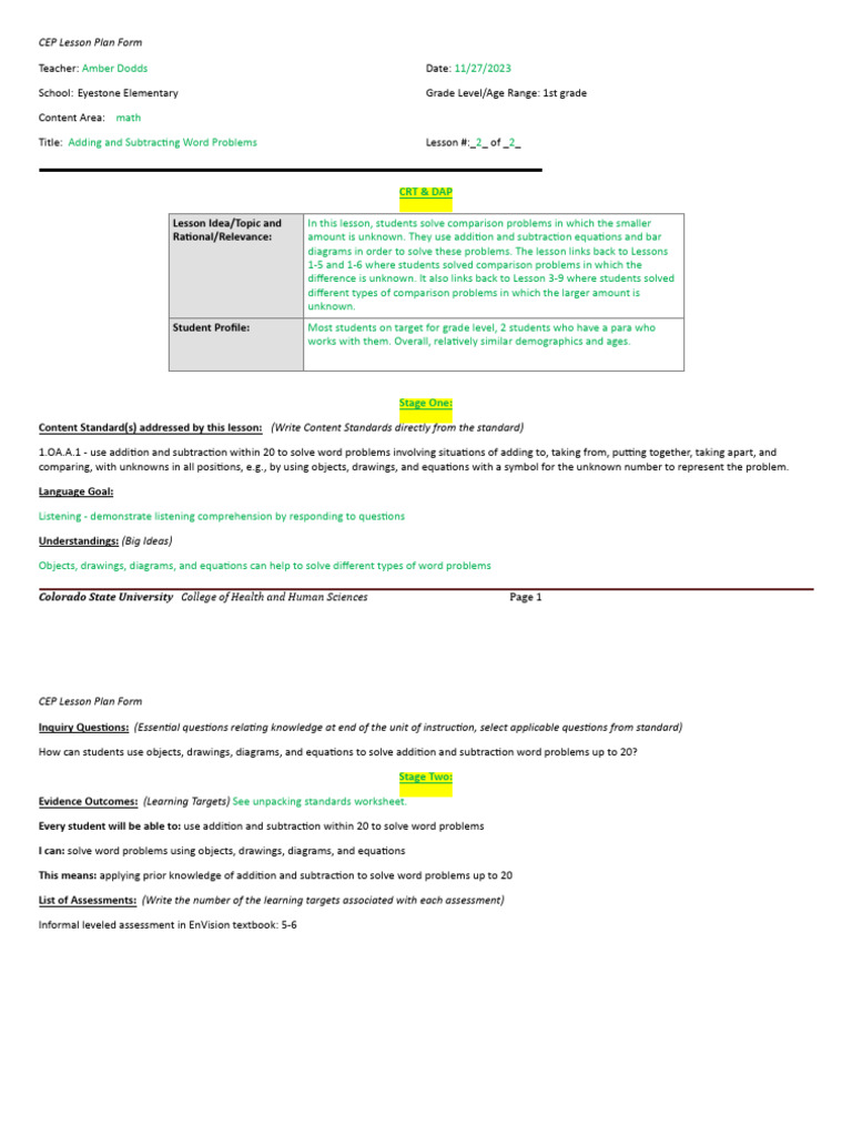 2nd Ece Lesson Plan 2023 | Download Free PDF | Lesson Plan | Learning