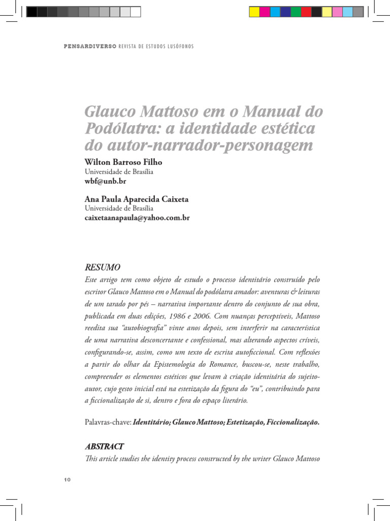 Glauco Mattoso em o Manual Do Podólatra | PDF | Narrativa | Conhecimento
