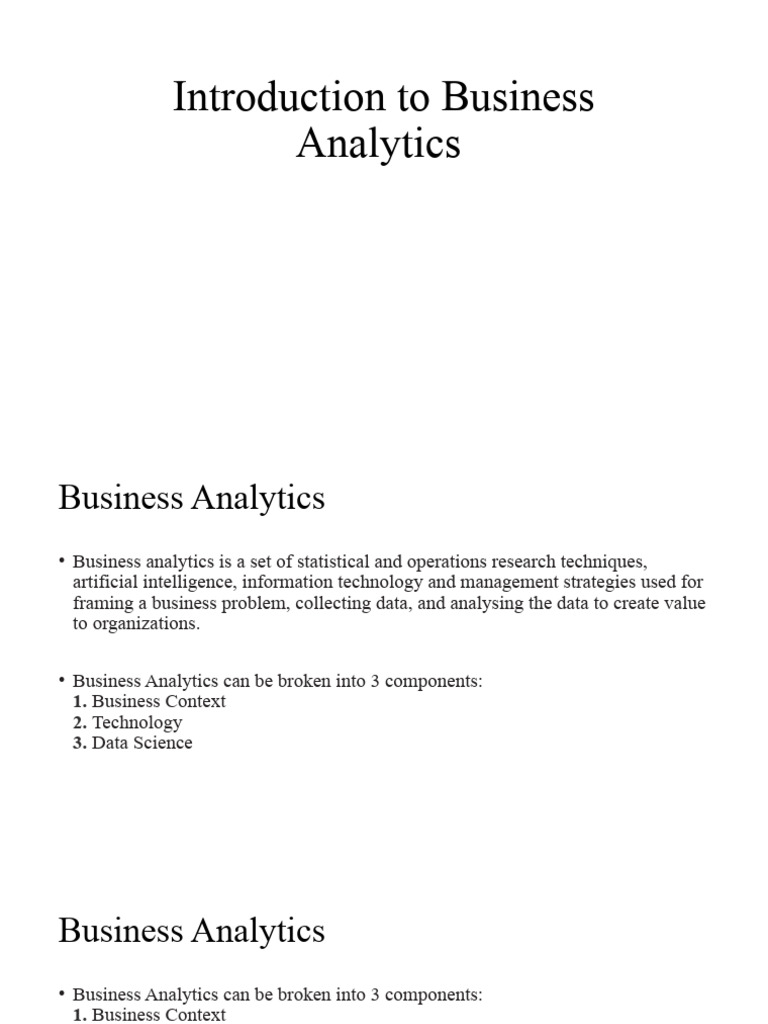 1 Business Analytics Unit 1 Pdf Analytics Machine Learning