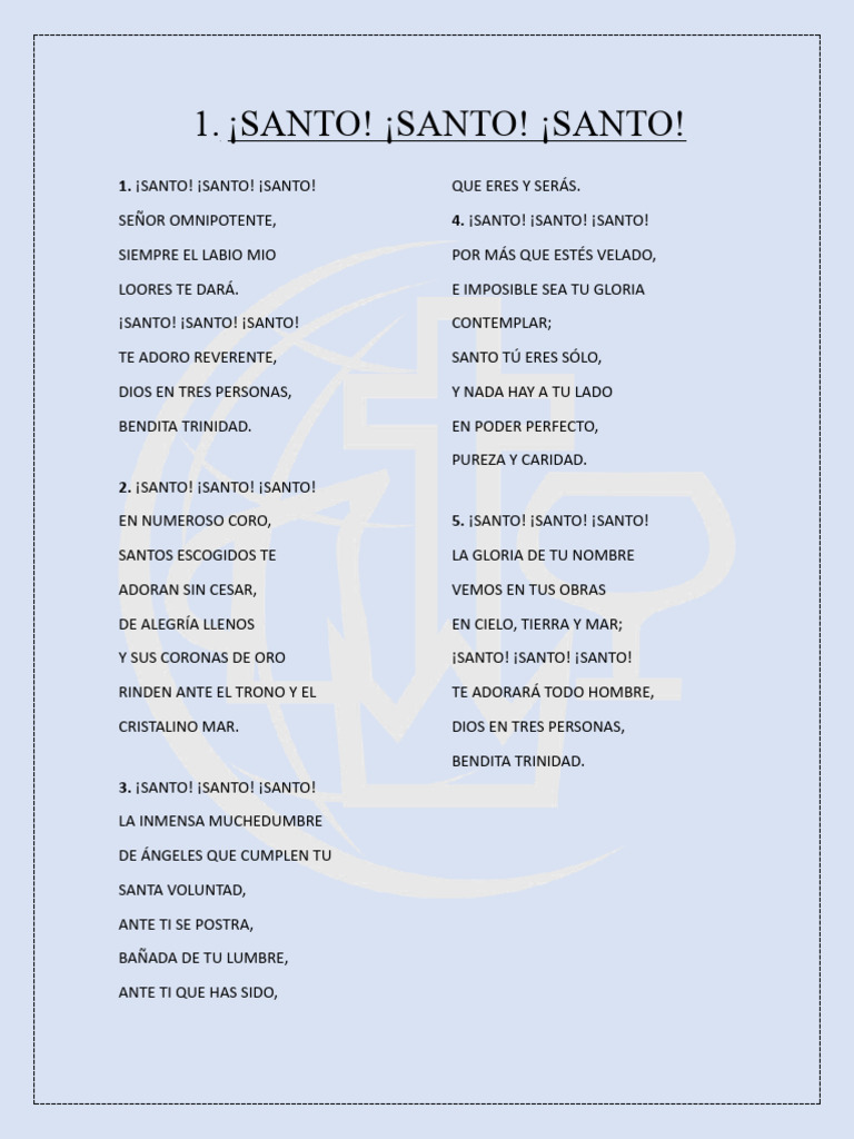 Santo Santo Santo | PDF