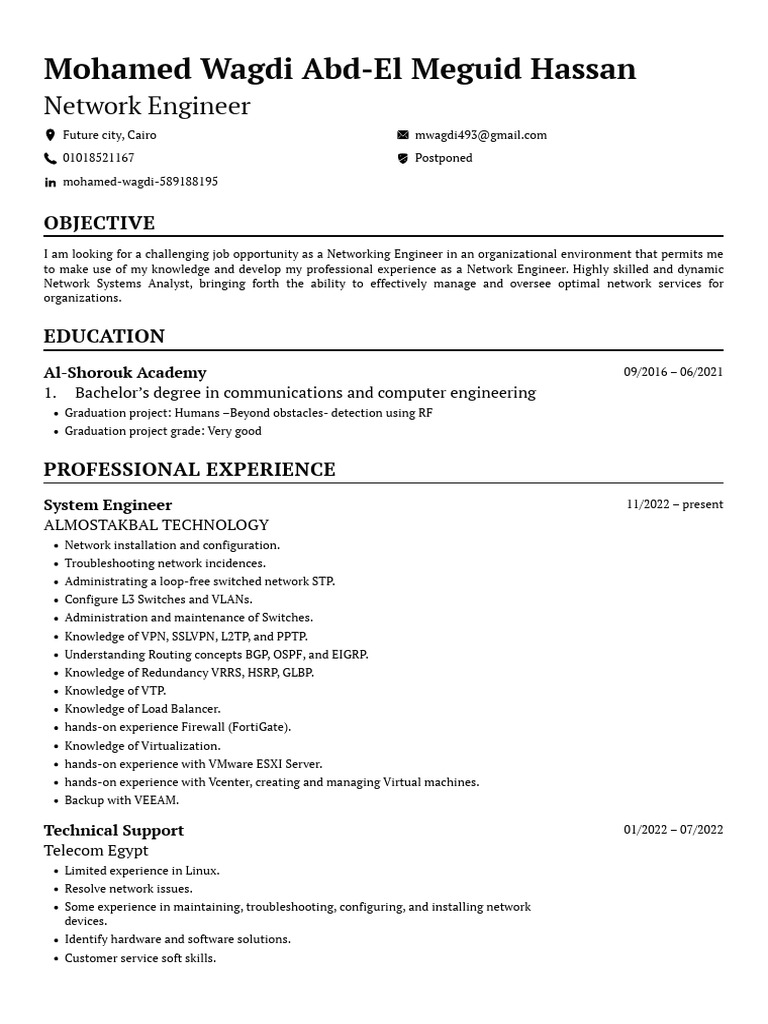 Mohamed CV | PDF | Computer Network | Cisco Certifications