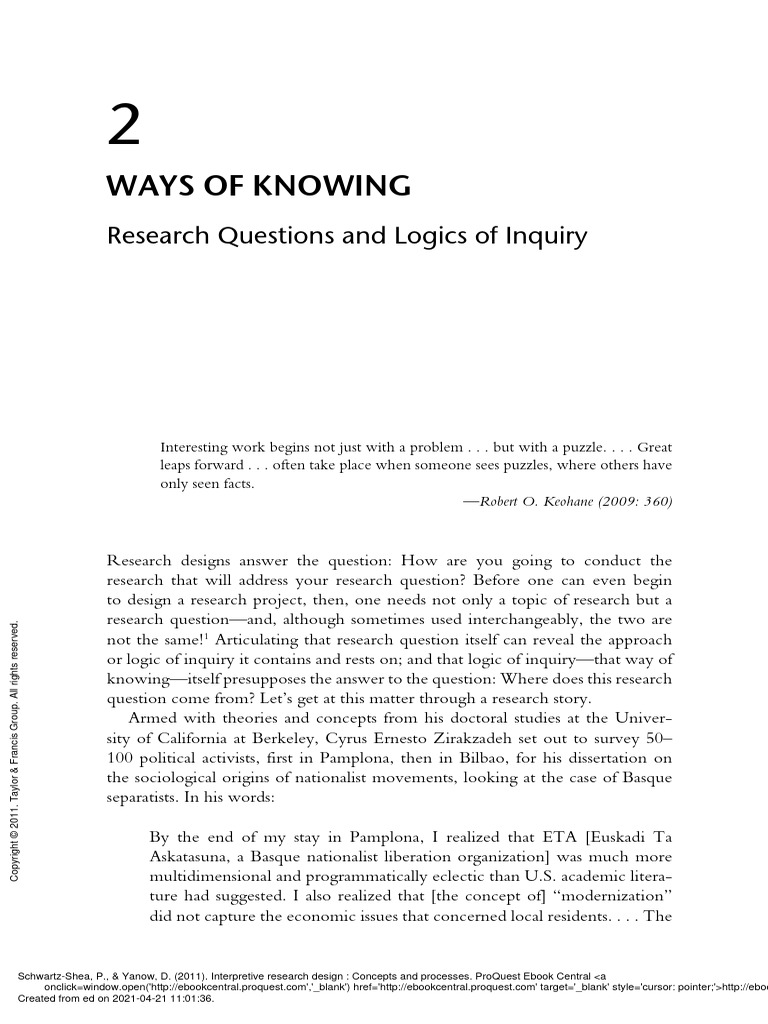 Yanow 2012 Cap2 | PDF | Inquiry | Theory