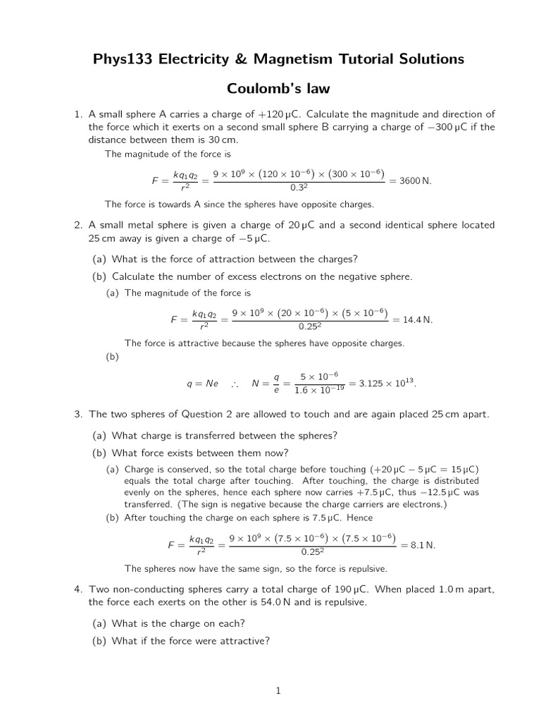 Electricity and Mag Tutorials | PDF | Series And Parallel Circuits | Electronvolt
