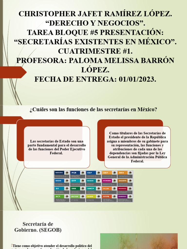 Ramirez Jafet Tarea Bloque5 Secretarías | PDF | Gobierno