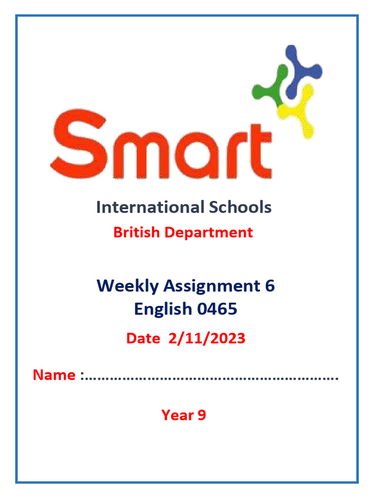 Y9 Weekly Assignment 6 | PDF