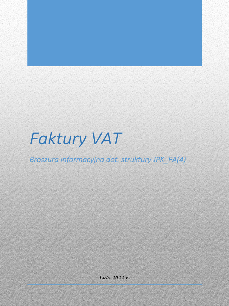 Broszura Informacyjna Dot JPK FA | PDF