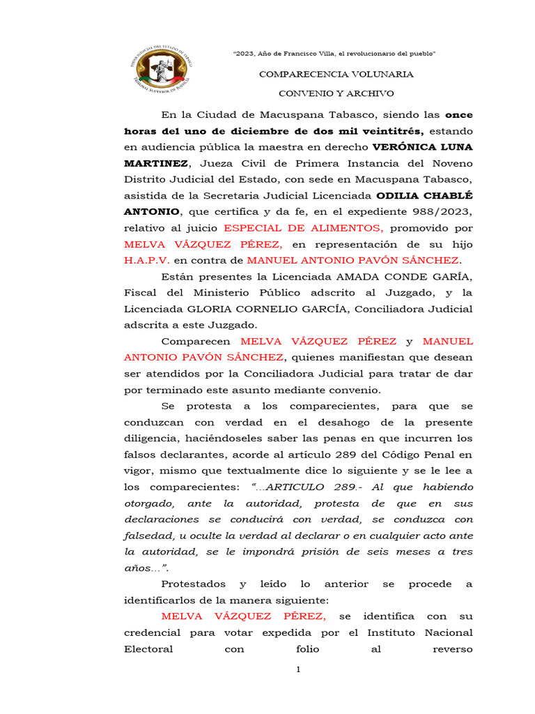 988-2023 | PDF | Pensión alimenticia | Justicia