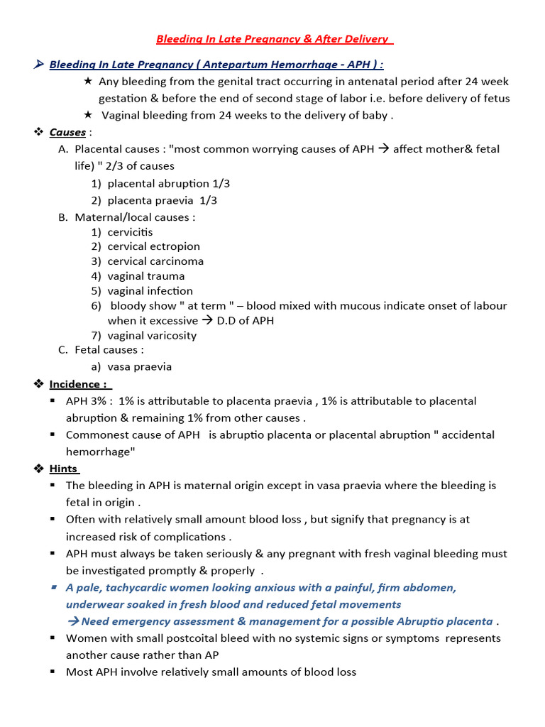 Anterior vs. Posterior Placenta in APH | PDF | Childbirth | Pregnancy