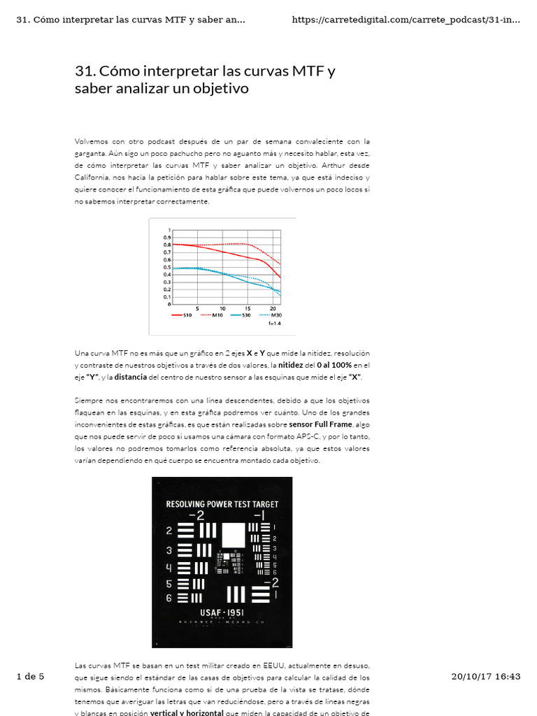 Curvas MTF | PDF | Óptica
