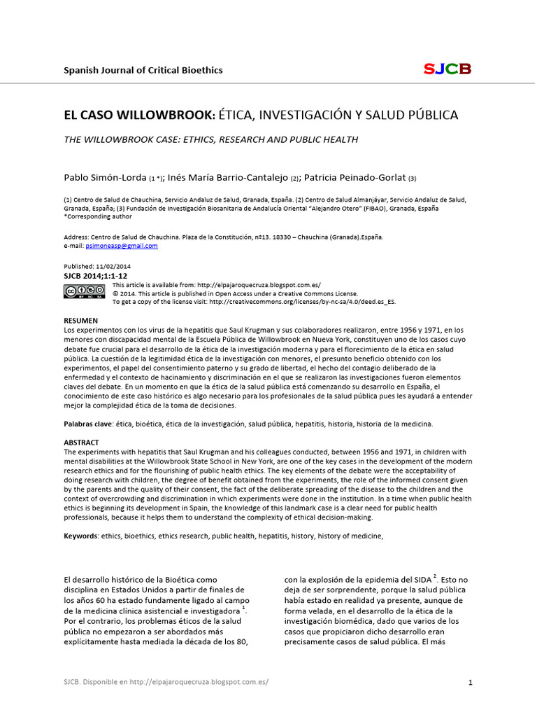 SimnPetal Willowbrook SJCB 2014 | PDF | Virus | Hepatitis