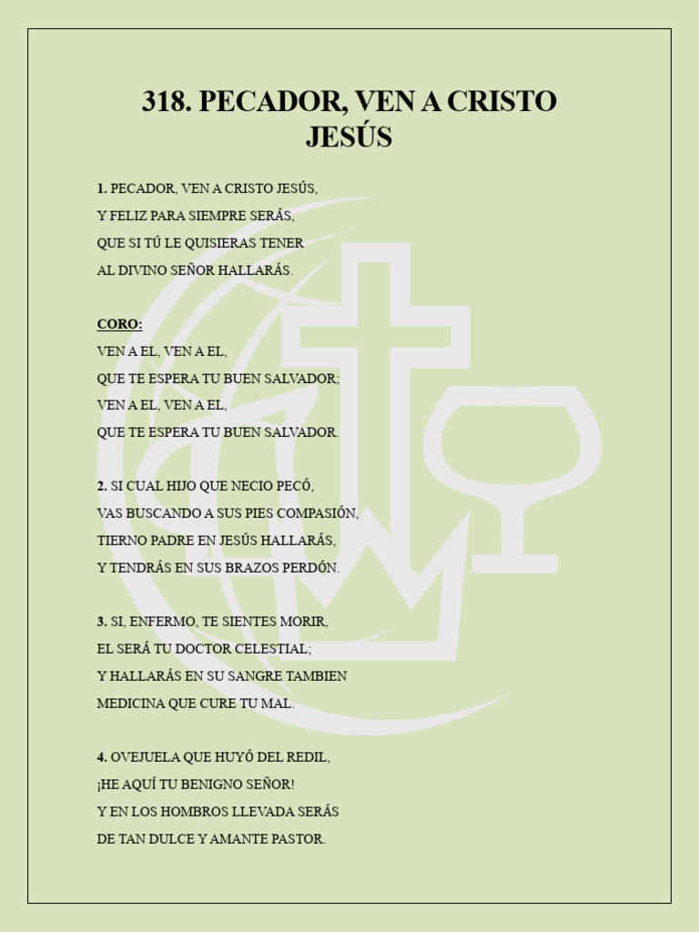 Pecador Ven A Cristo Jesús | PDF